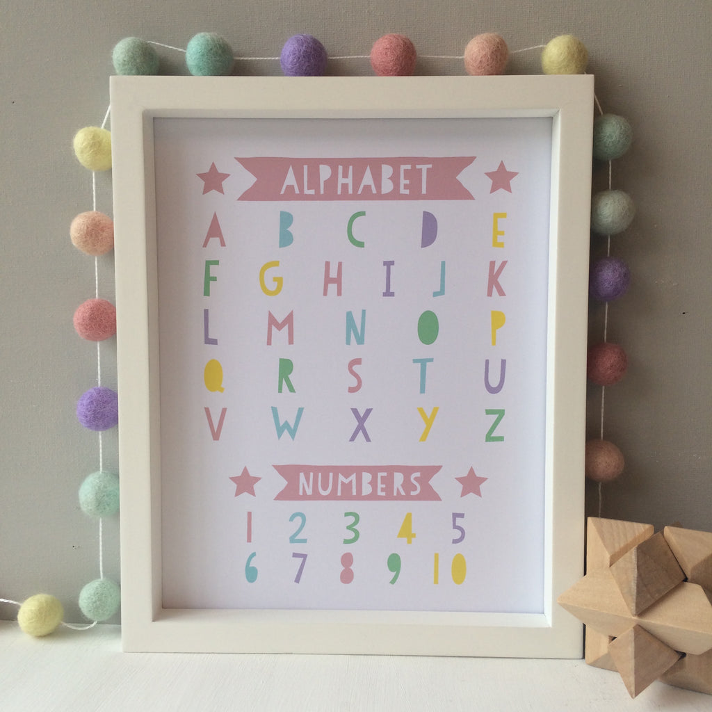 Alphabet and Numbers Pastel Print – pluen